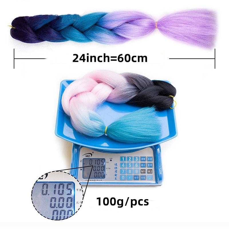 Extensie de par impletit, 24 inch, sintetic，Papusa violet - eMAG.ro