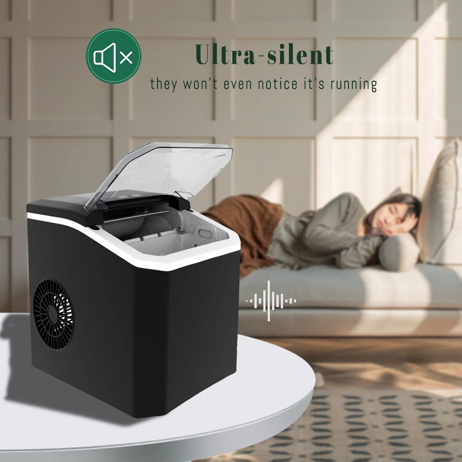 Masina de gheata, 75W, 12kg/24h, functie de auto-curatare, Aparat de ...