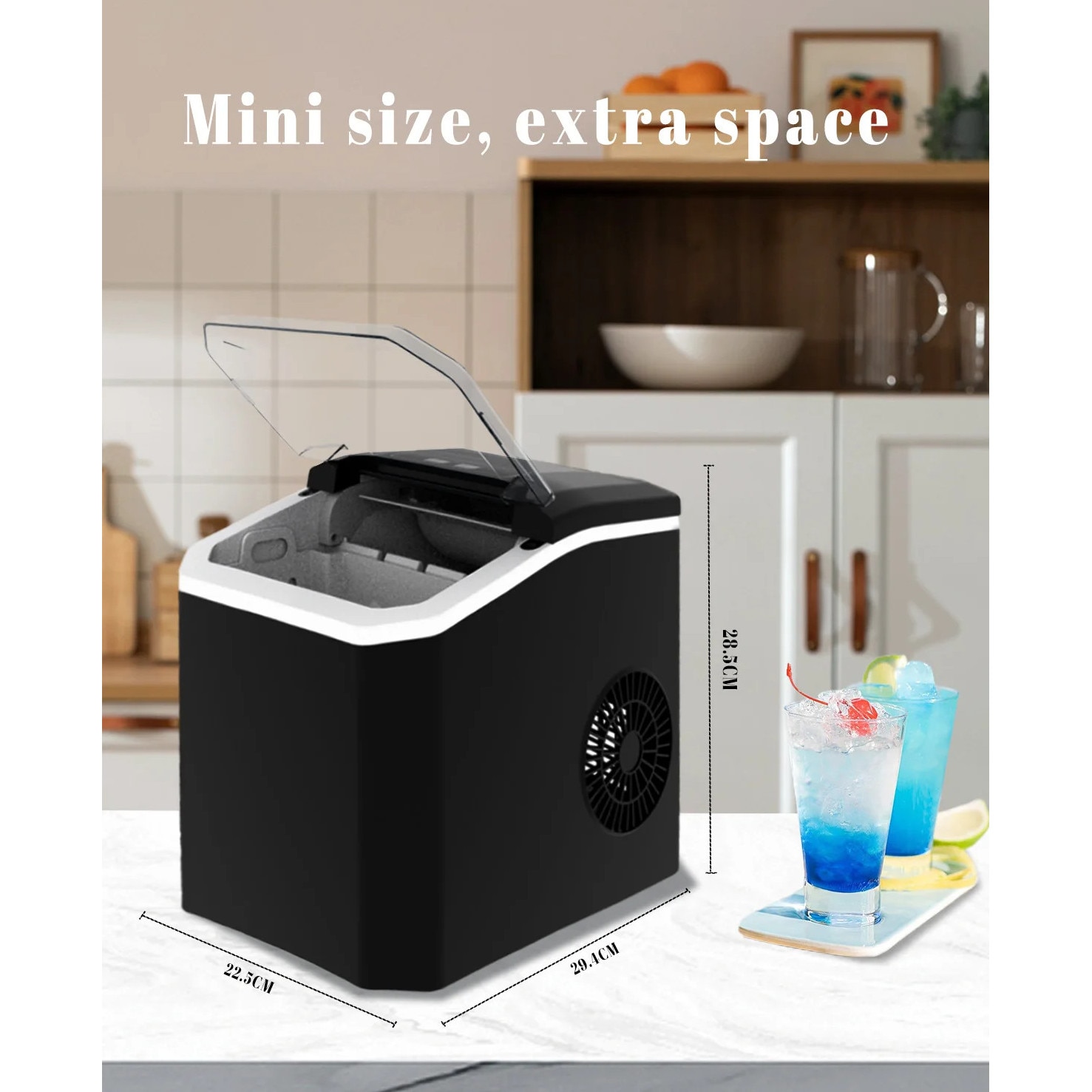 Masina de gheata, 75W, 12kg/24h, functie de auto-curatare, Aparat de ...