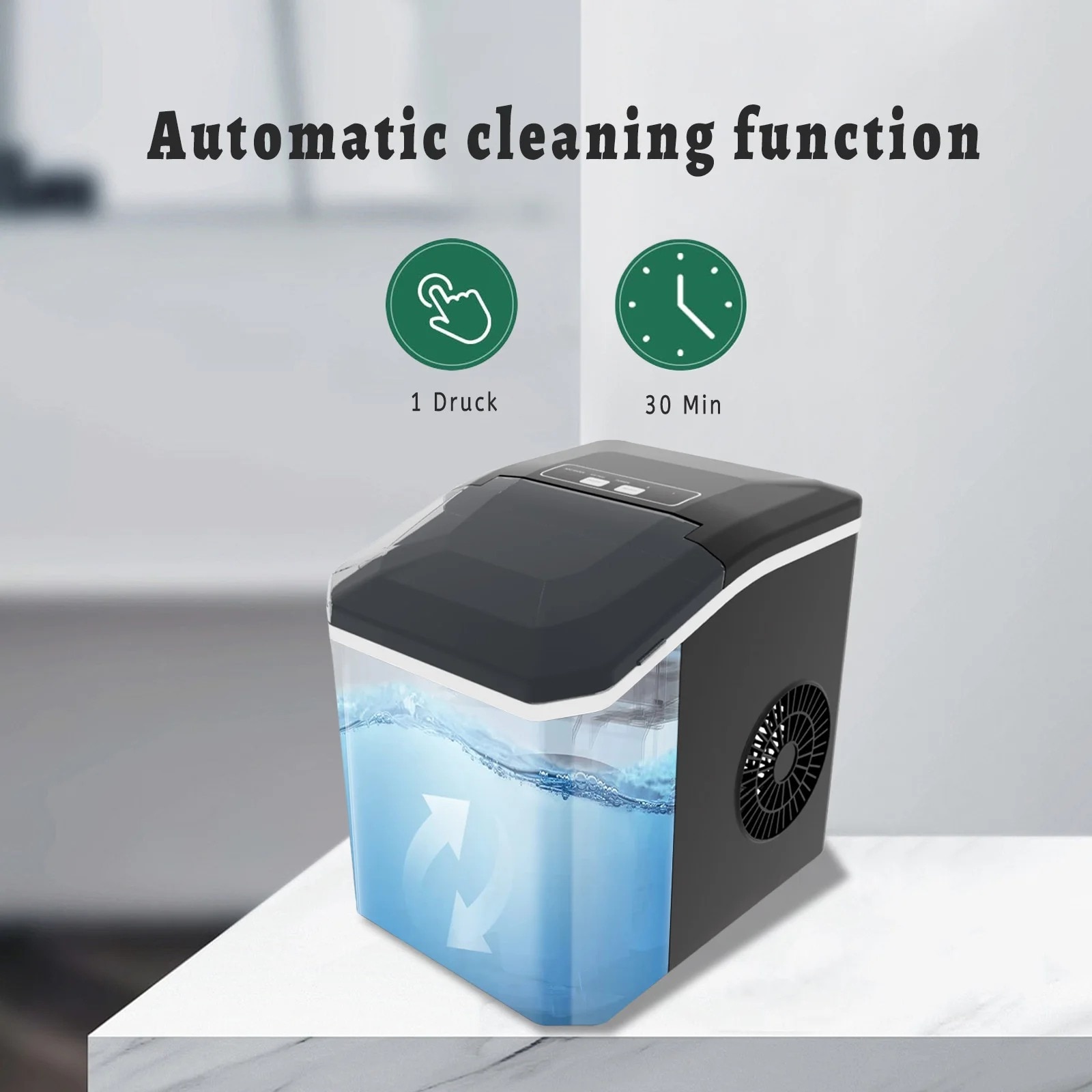Masina de gheata, 75W, 12kg/24h, functie de auto-curatare, Aparat de ...