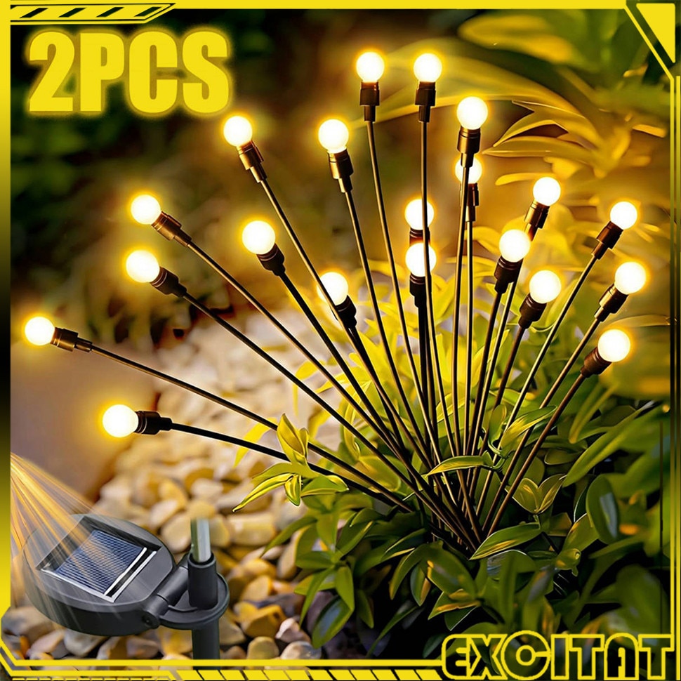 Lumini solare de gradina, 10 lumini decorative LED cu efect de licurici ...