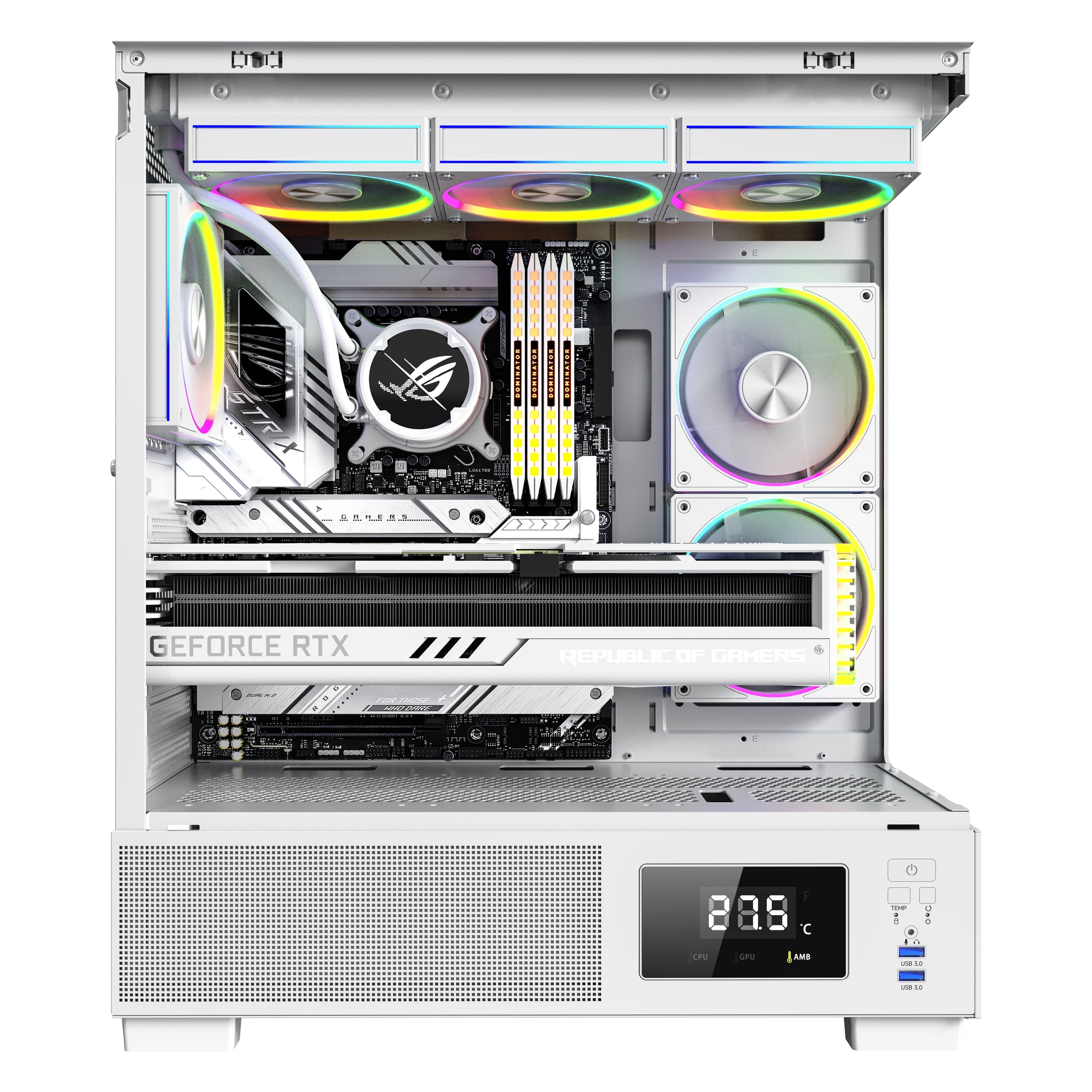 Sistem Desktop PC Gaming Kian Alb Core i5-9400F pana la 4.1Ghz, 32GB ...