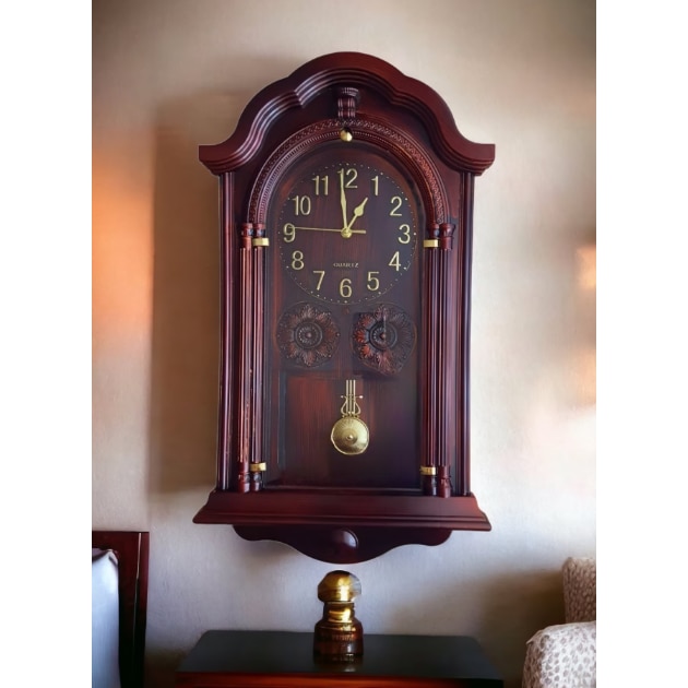 Ceas perete cu pendul, vintage 62x35 cm - eMAG.ro