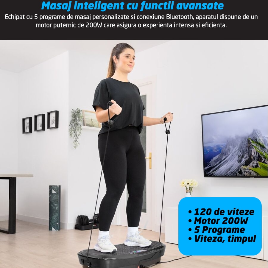 Aparat Vibromasaj GO4FIT®, Model GF2000, 200W, 120 Niveluri Viteza ...