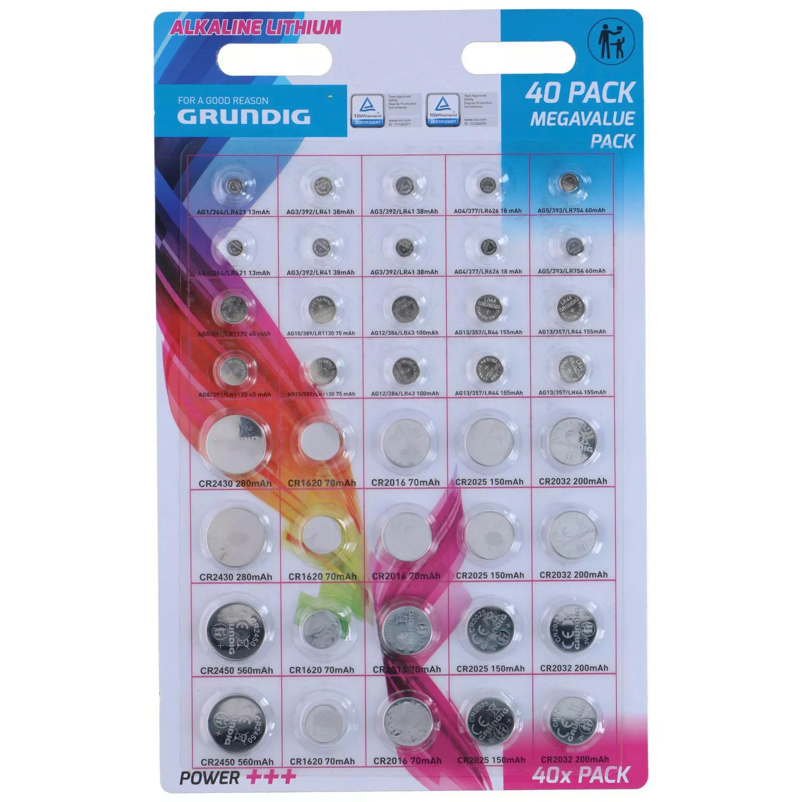 Set 40 baterii, Grundig AG/CR, gri - eMAG.ro