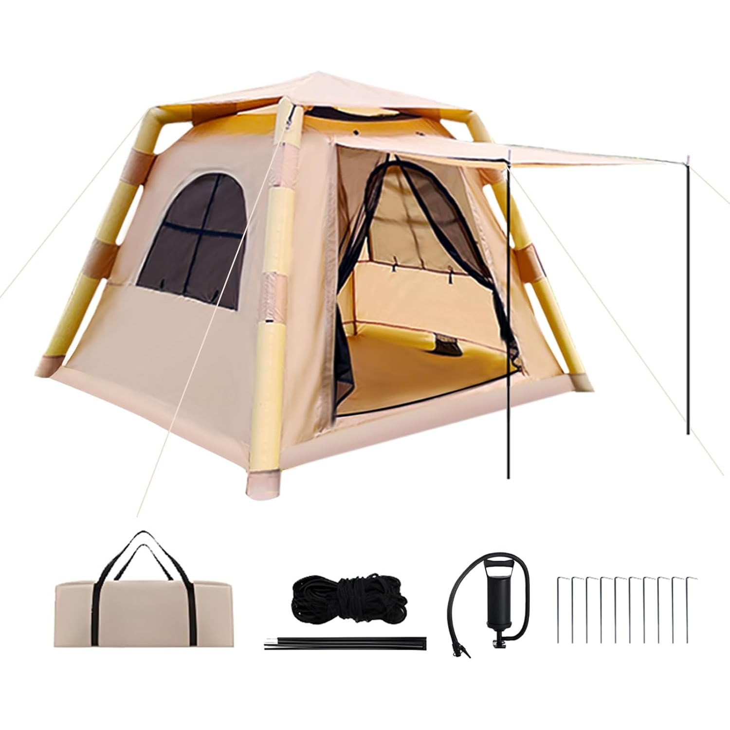 Cort de camping cu saltea inclusa - gonflabil si impermeabil pentru ...
