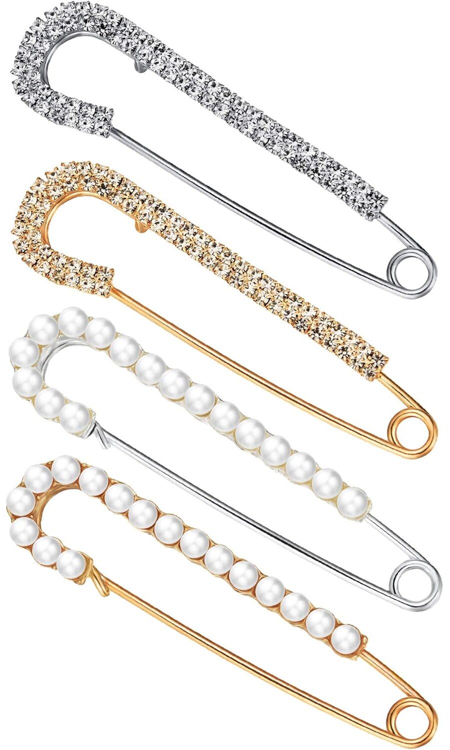 Set 4 Brose pentru Femei, Aurie si Argintie - eMAG.ro