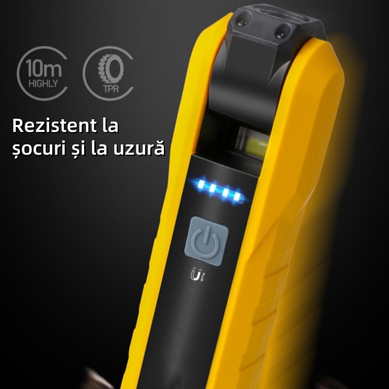 Lanterna, 400 lumeni, LED, 2000mAh, reincarcabila prin USB, baterie cu ...