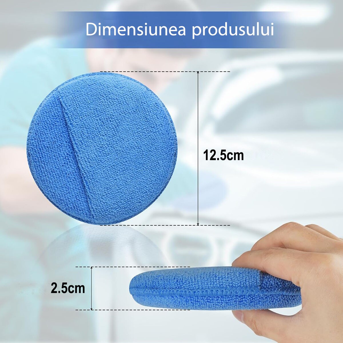 Set 12 burete din microfibra pentru aplicat ceara, aplicator de ceara ...