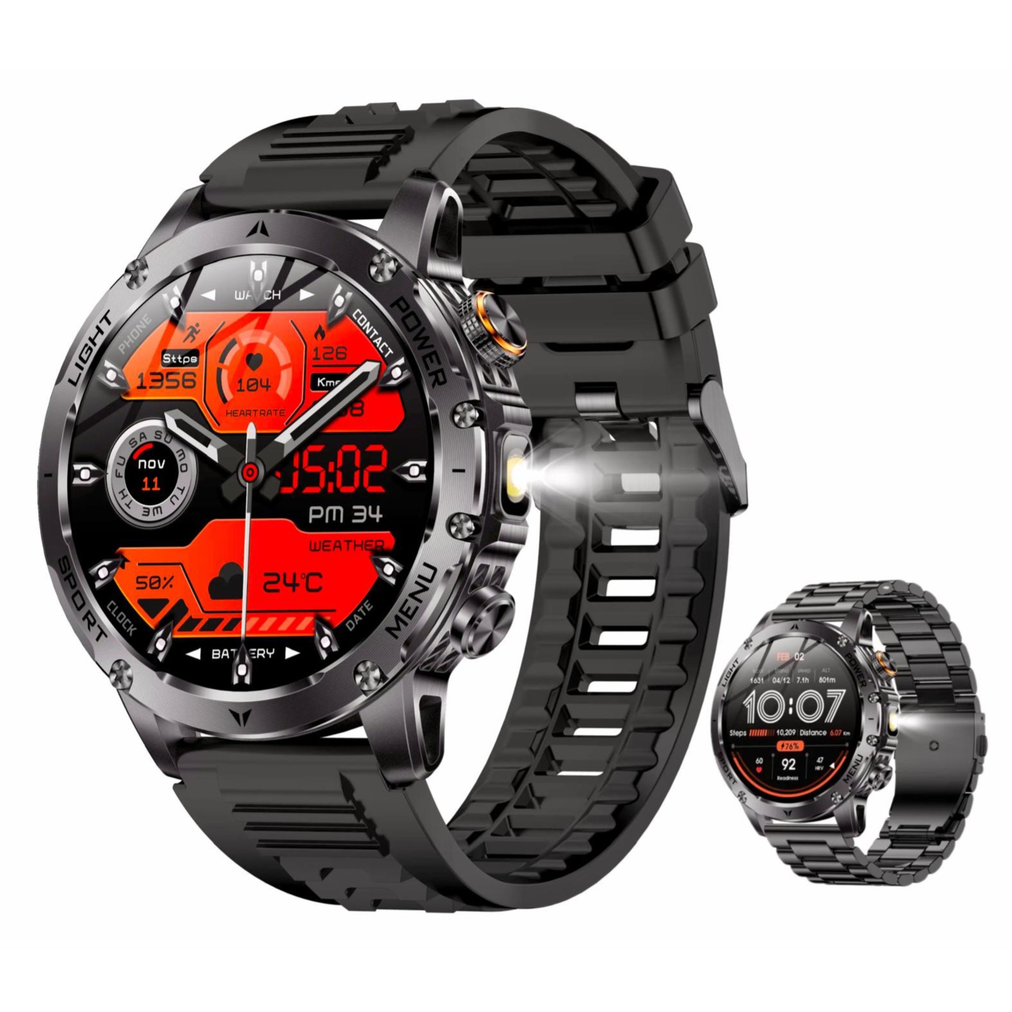 Ceas Smartwatch Barbati MGA, Display Amoled Full HD 360x360 Touch 1.7 ...