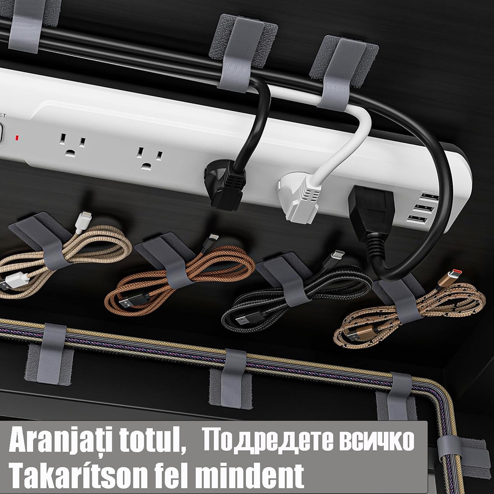 Set 60 Organizator cabluri autoadezive, gestionarea cablurilor, sistem ...