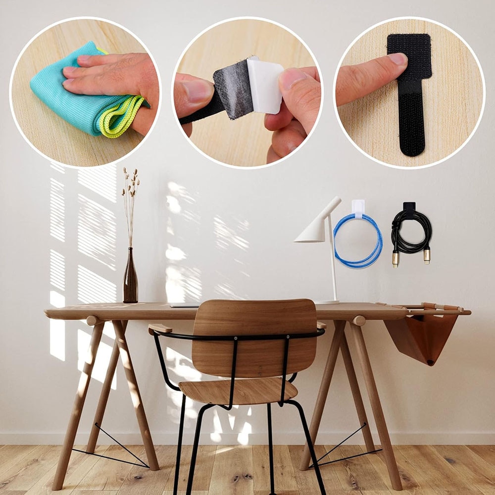 Set 60 Organizator cabluri autoadezive, gestionarea cablurilor, sistem ...