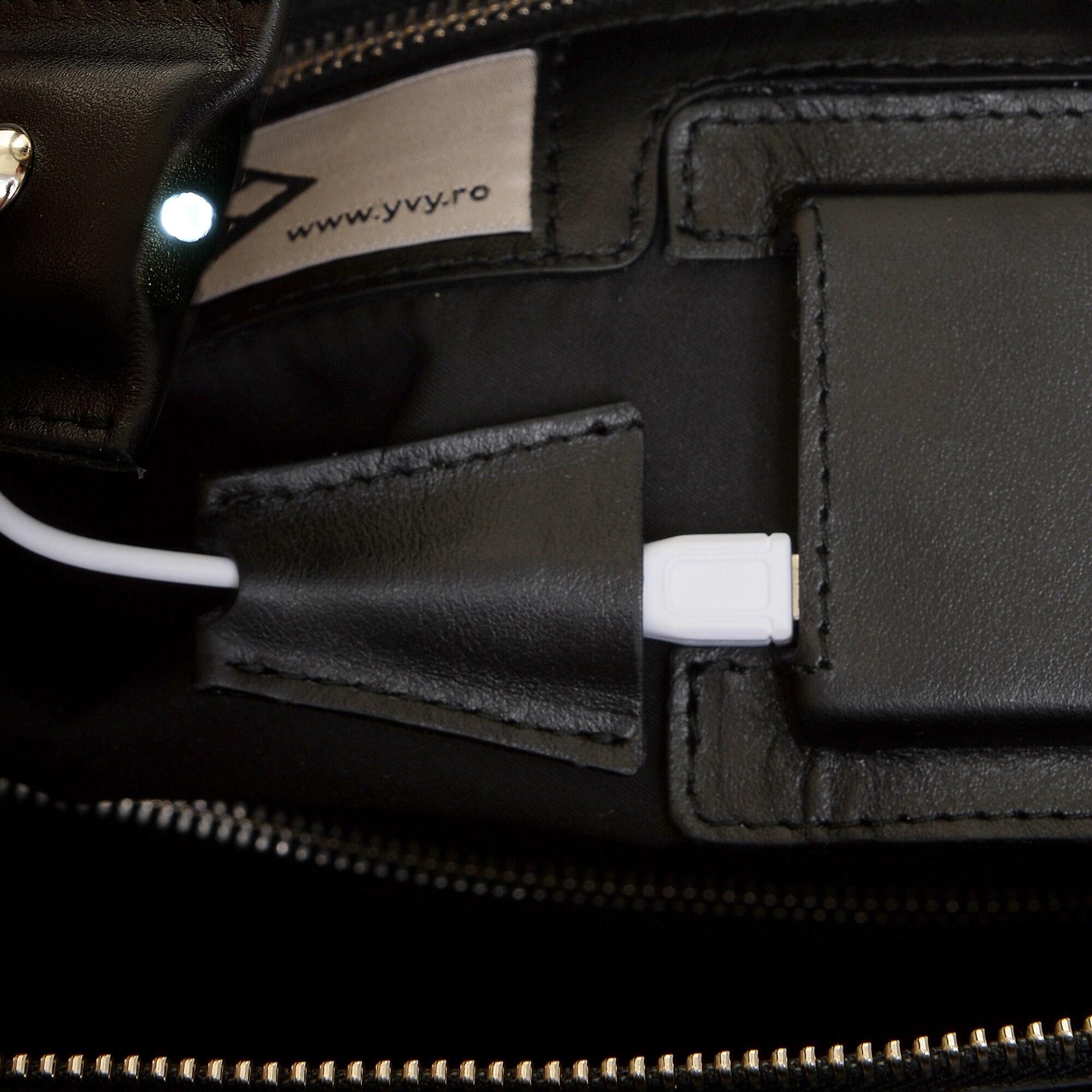 Двуцветна дамска чанта YVY BAGS, Естествена кожа - eMAG.bg