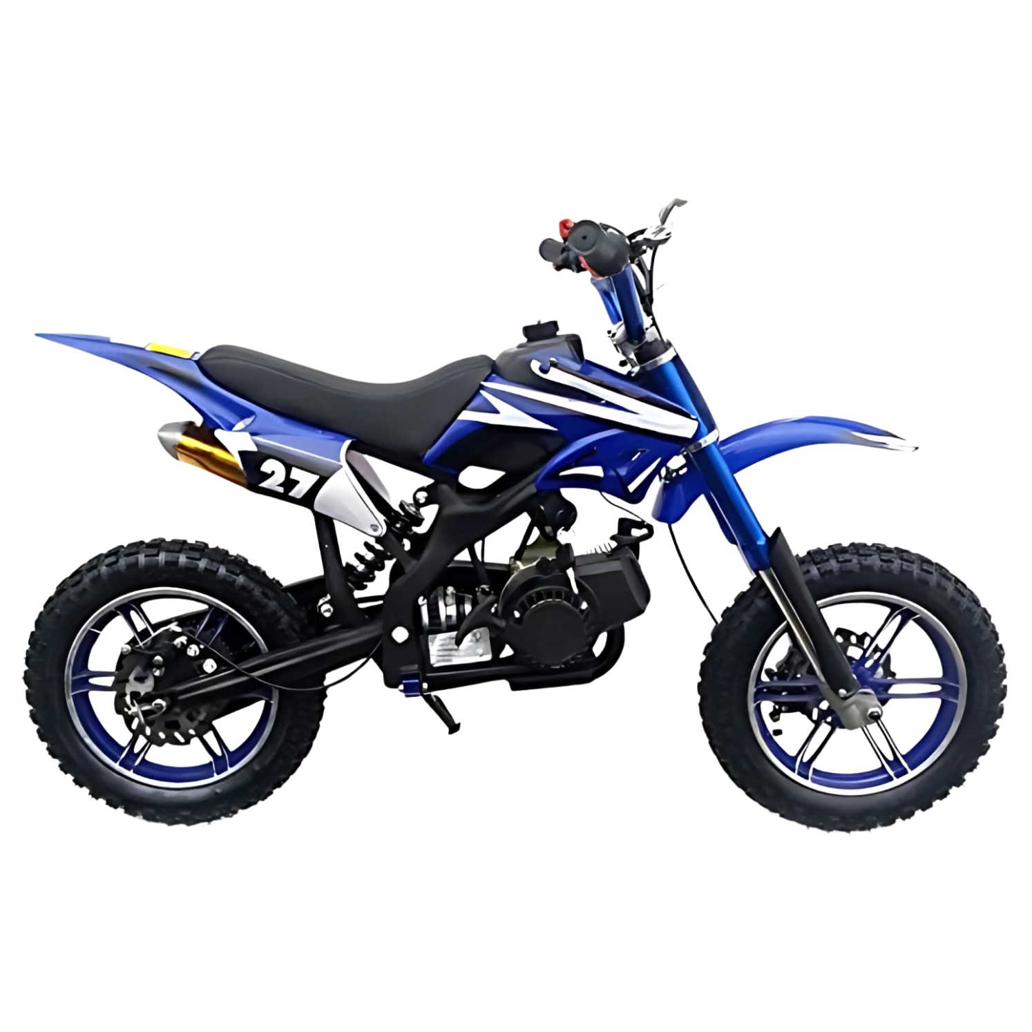 Motocicleta cross cu motor de 49cc pentru copii, finisaj albastru ...