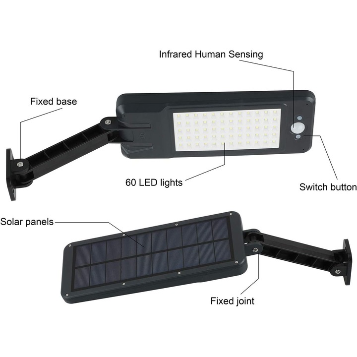 Set de 60 de lumini solare cu LED-uri, rezistente la apa IP65 ...
