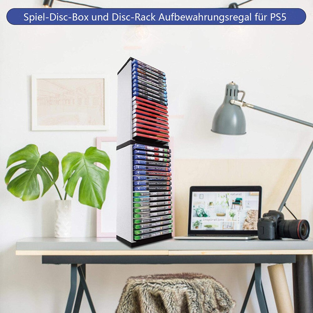 Raft de stocare CD, suport pentru discuri, 36 discuri, negru, alb ...