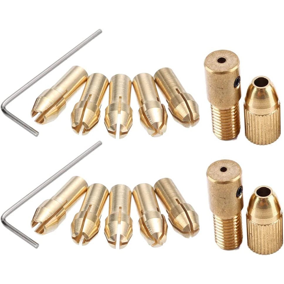 Set mini mandrine burghiu, alama, 16 piese, auriu - eMAG.ro