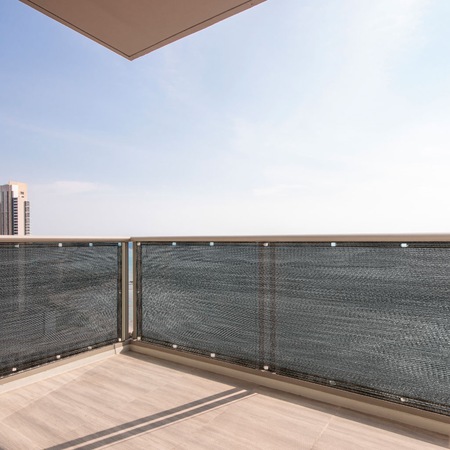 Paravan pentru balcon, prelata PVC cu inele metalice integrate pentru ...
