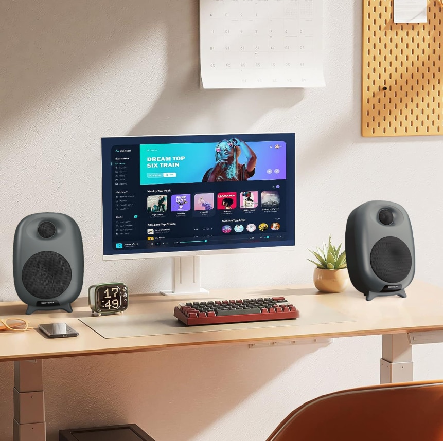 Boxe PC SWAREY, set 2x50W, HIFI Vorbitori activi Bluetooth, 2.0 sunet ...