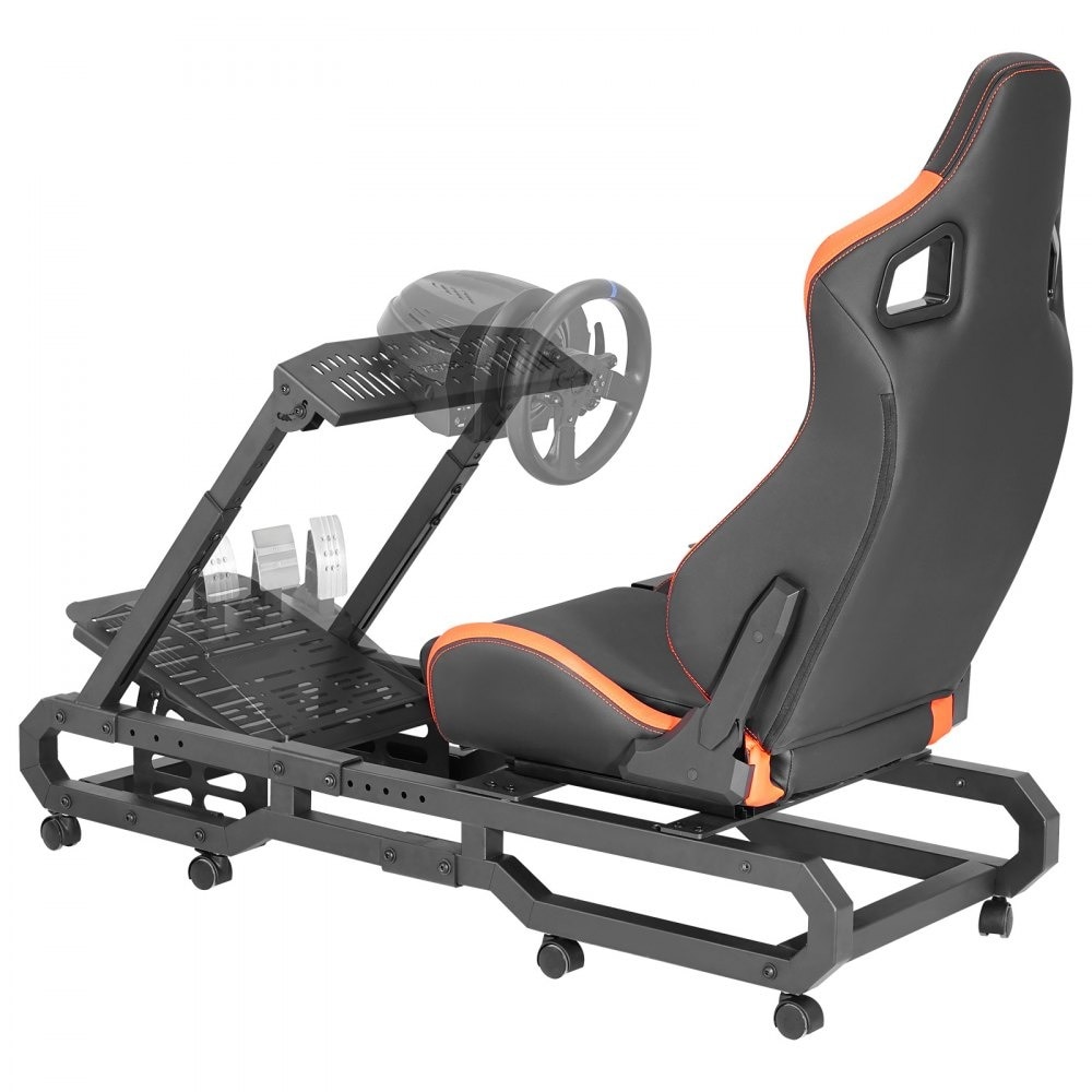 Cockpit Simulator Curse, Scaun Gaming Ajustabil si Suport pentru Volan ...