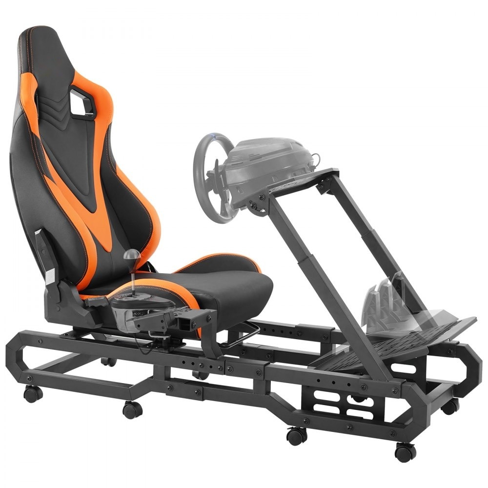 Cockpit Simulator Curse, Scaun Gaming Ajustabil si Suport pentru Volan ...