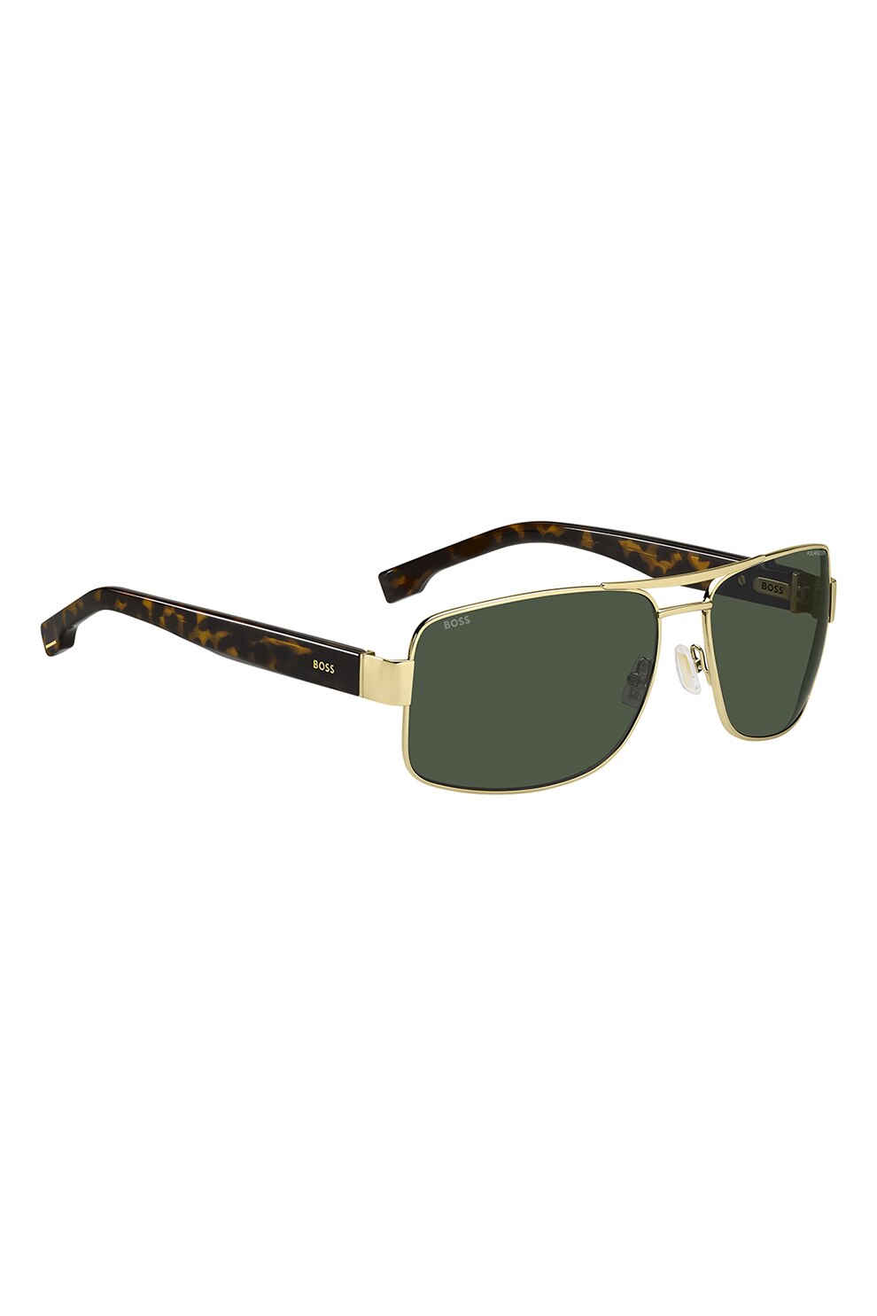 BOSS, Ochelari de soare aviator polarizati, Auriu, Maro inchis ...