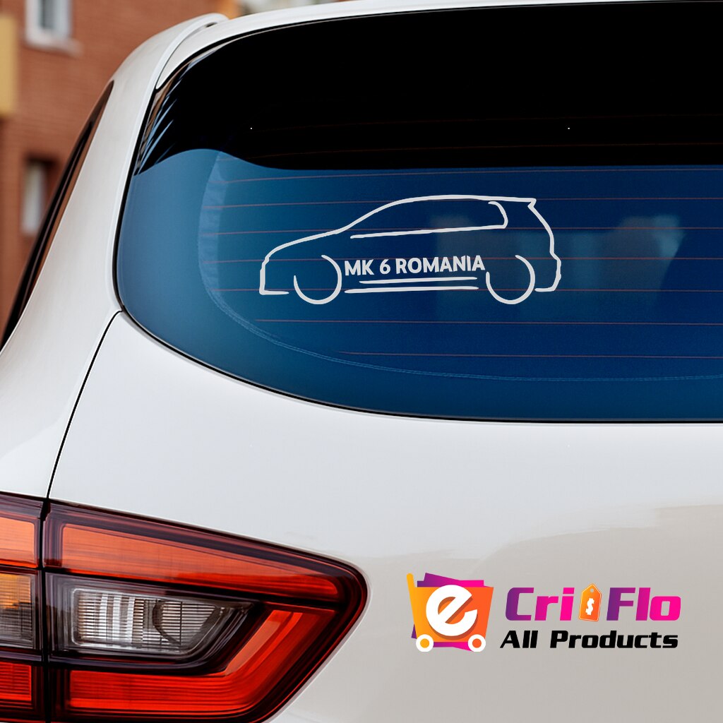 Sticker auto mk6 romania sticker auto 2, Cri Flo, Rezistent la apa ...