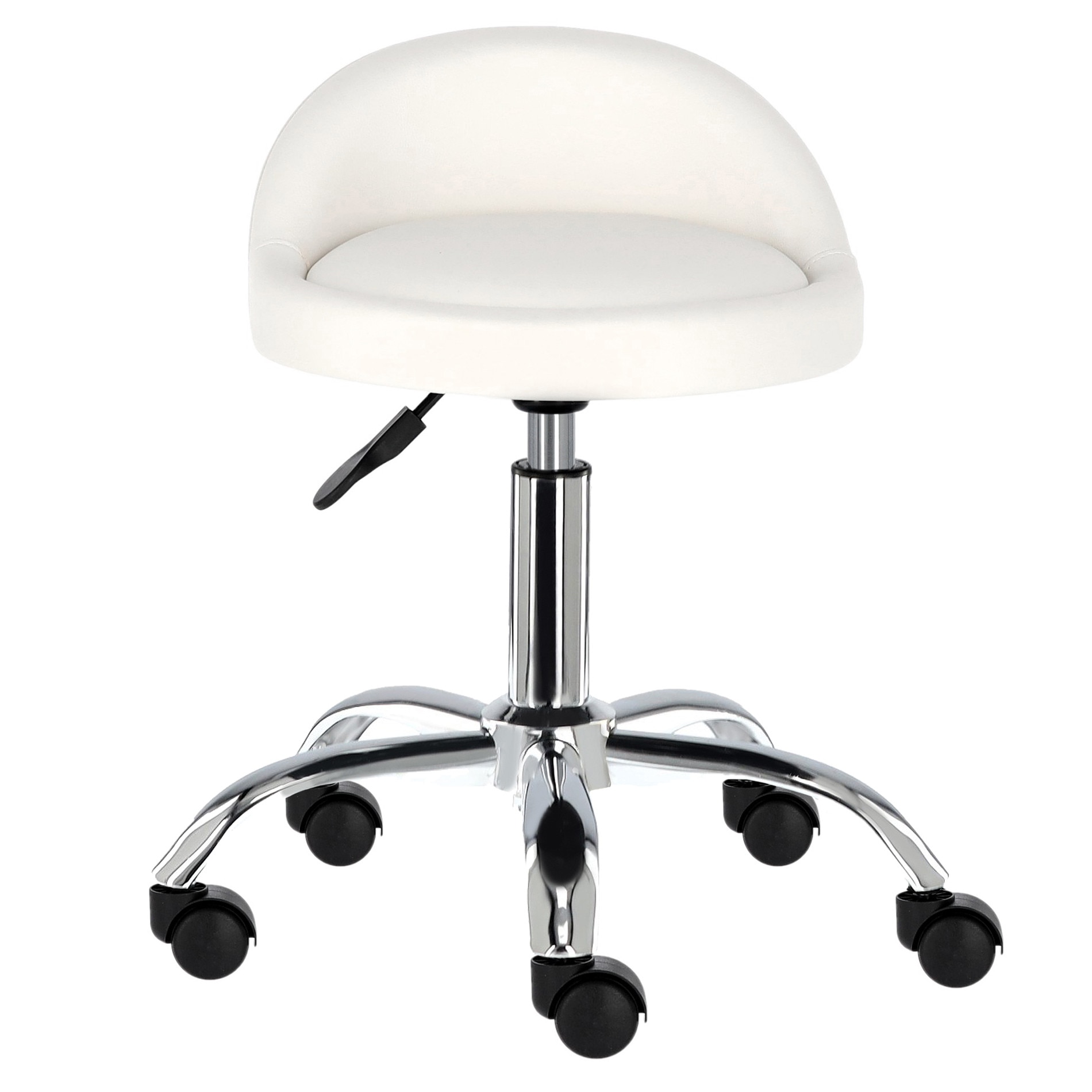 Taboret cosmetic Calissimo, mobil, cu spatar, culoare neagra ...