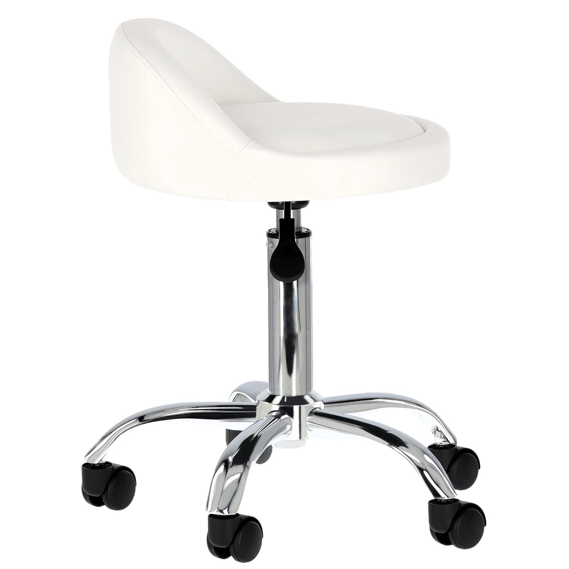 Taboret cosmetic Calissimo, mobil, cu spatar, culoare neagra ...