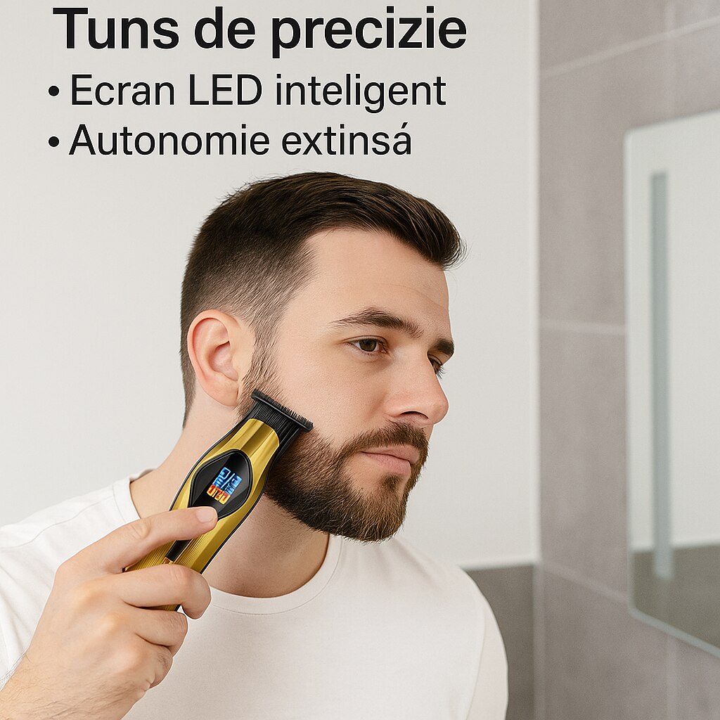 Set Aparat de Tuns Profesional GermaNova V-921, pentru Barba Contur ...