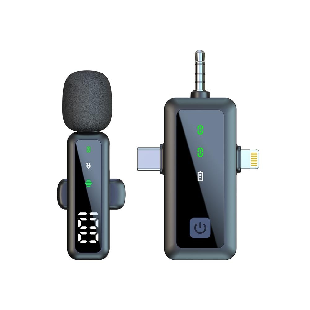 Microfoane Lavaliera profesionala 3 in 1, Fara fir, USB-C, 3.5 Jack ...