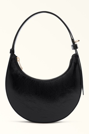 Furla, Geanta in forma de semiluna, din piele, Negru - eMAG.ro