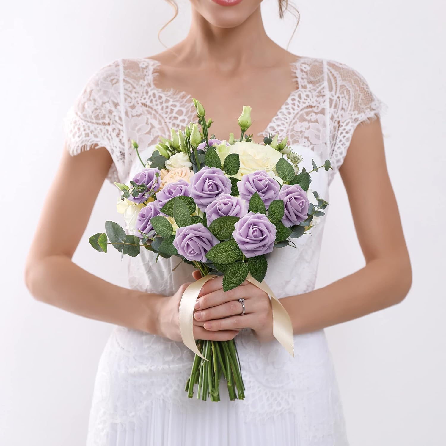 Set 25 Planta Artificiala Trandafir Violet, tulpini DIY pentru ...