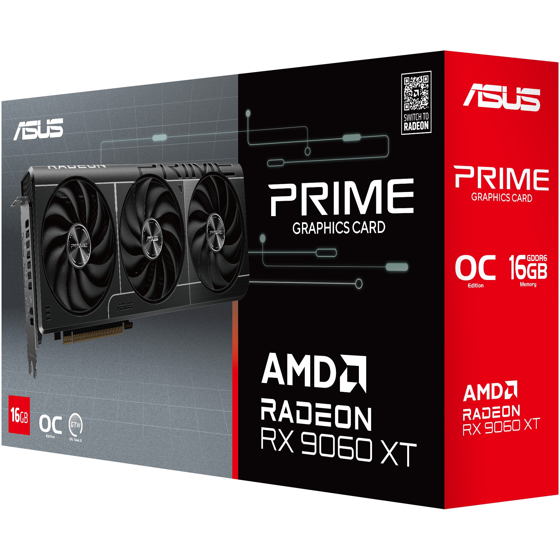 Placa video ASUS Prime Radeon™ RX 9060 XT OC Edition 16GB, GDDR6, 128 ...