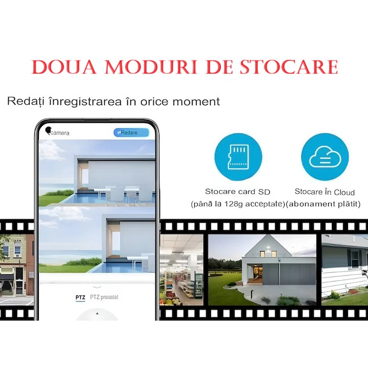 Camera Supraveghere video 4G duba, Portabila, Daismart®, 8MP, Panou ...