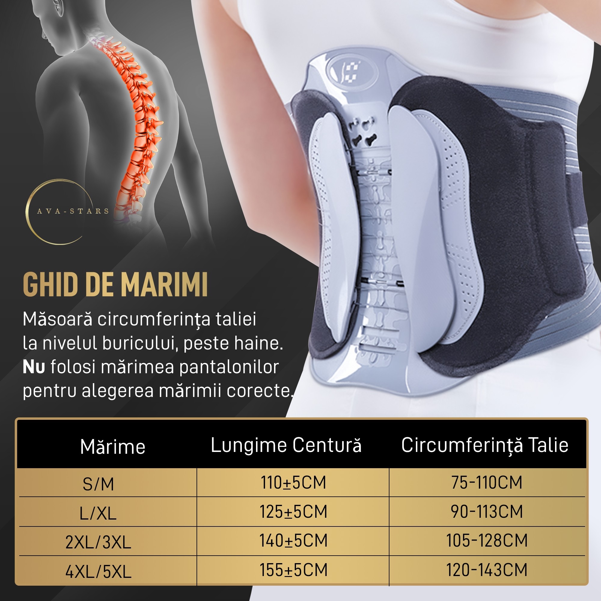 Centura Lombara, Suport Zona Lombara pentru Decompresie Coloana V ...