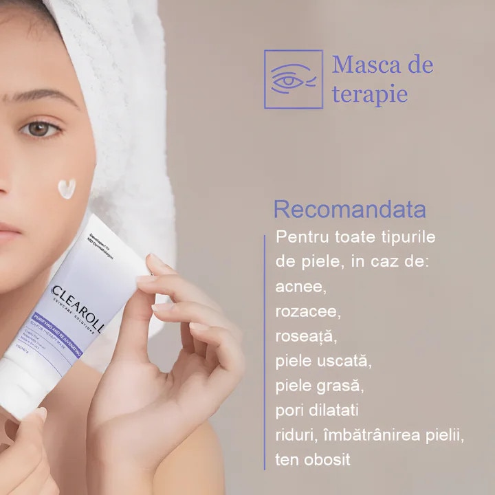 Masca de fata cu sulf Clearoll®, purificatoare cu efect revitalizant ...