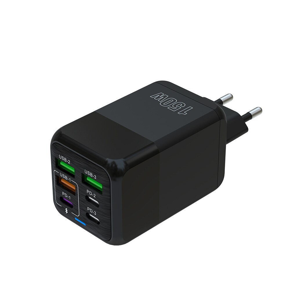 Incarcator pentru telefon, 6 in 1 Super Fast Charge, 150W, 4 USB-A, 2 ...