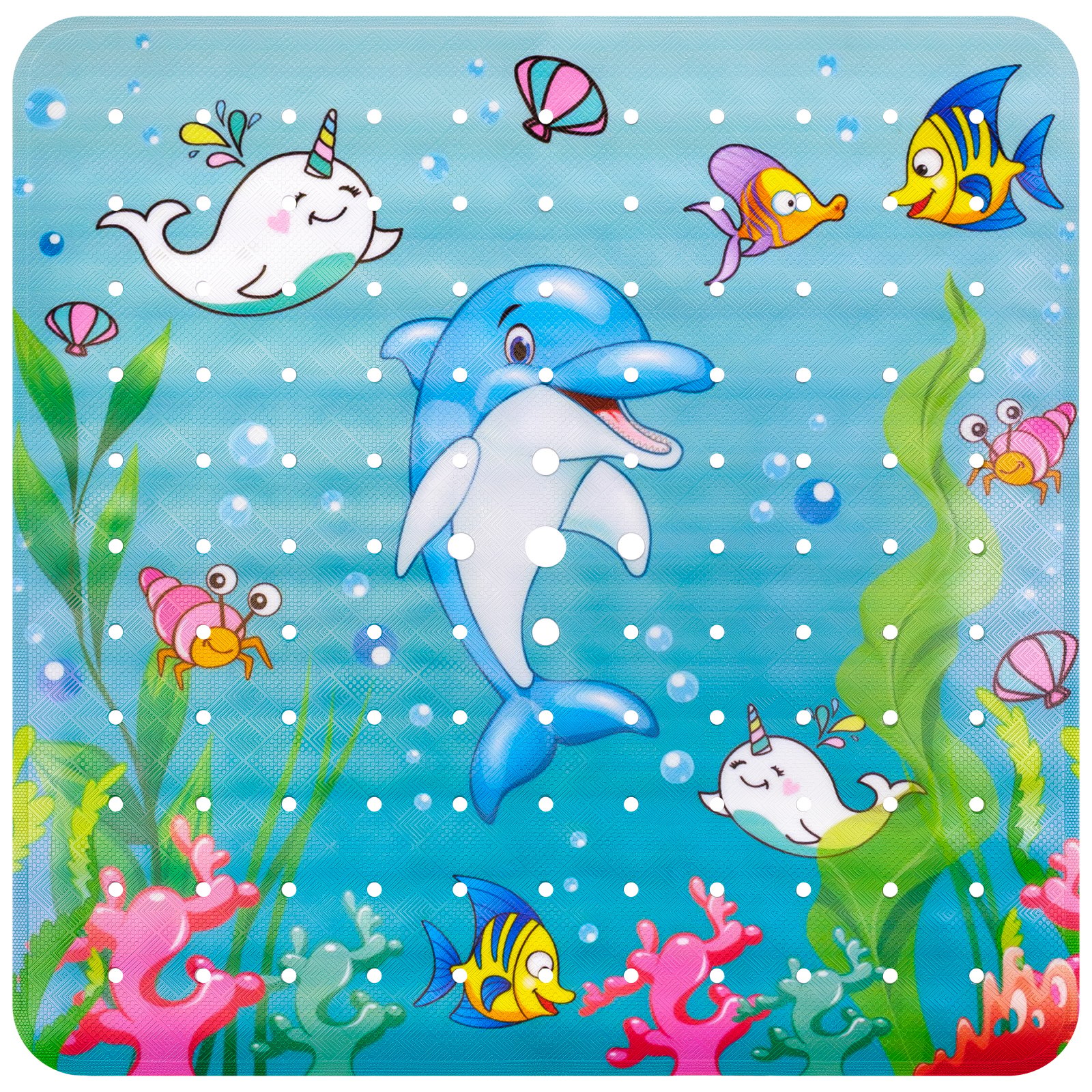 Covoras antiderapant FizioTab® pentru cada dus, 53x53 cm, Multicolor ...