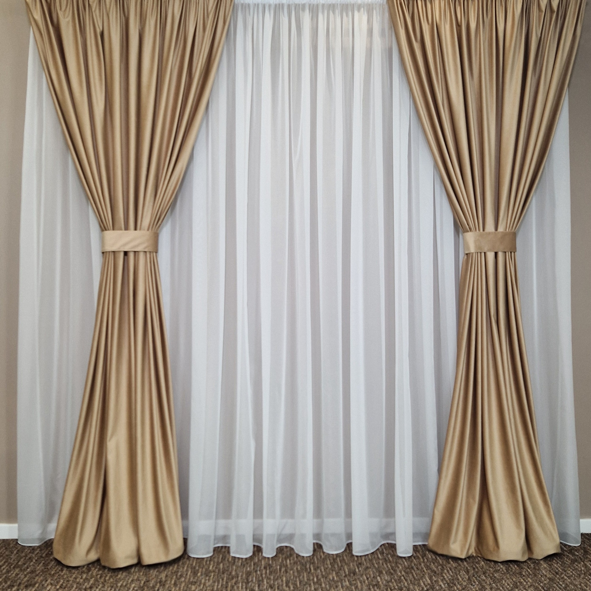 Set 2 draperii catifea MASTEL cappuccino 200x245cm, prindere rejansa ...