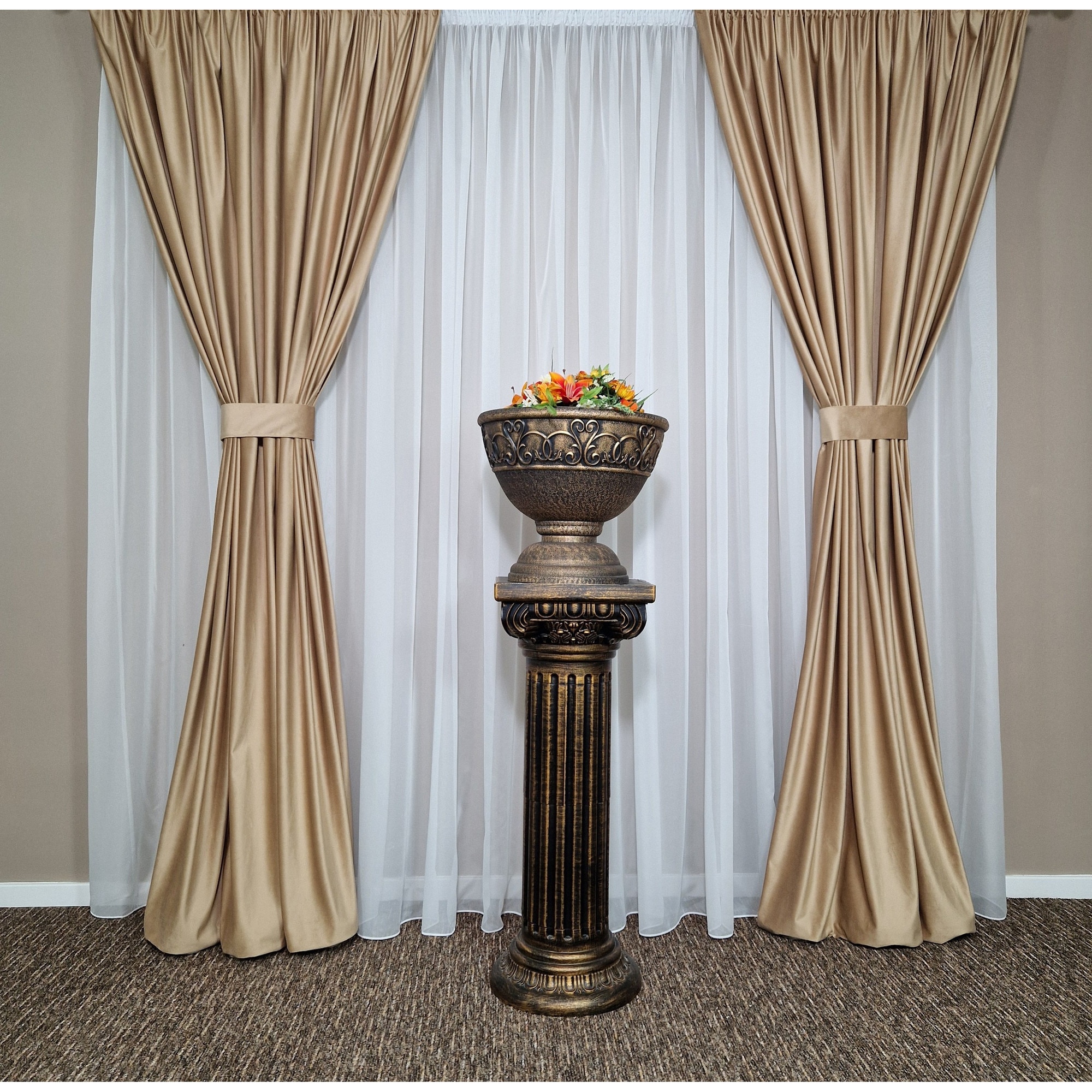 Set 2 draperii catifea MASTEL cappuccino 200x245cm, prindere rejansa ...