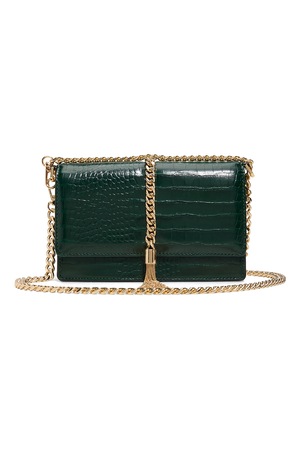 Aldo, Geanta crossbody cu bareta din lant Lilitha, Verde padure - eMAG.ro