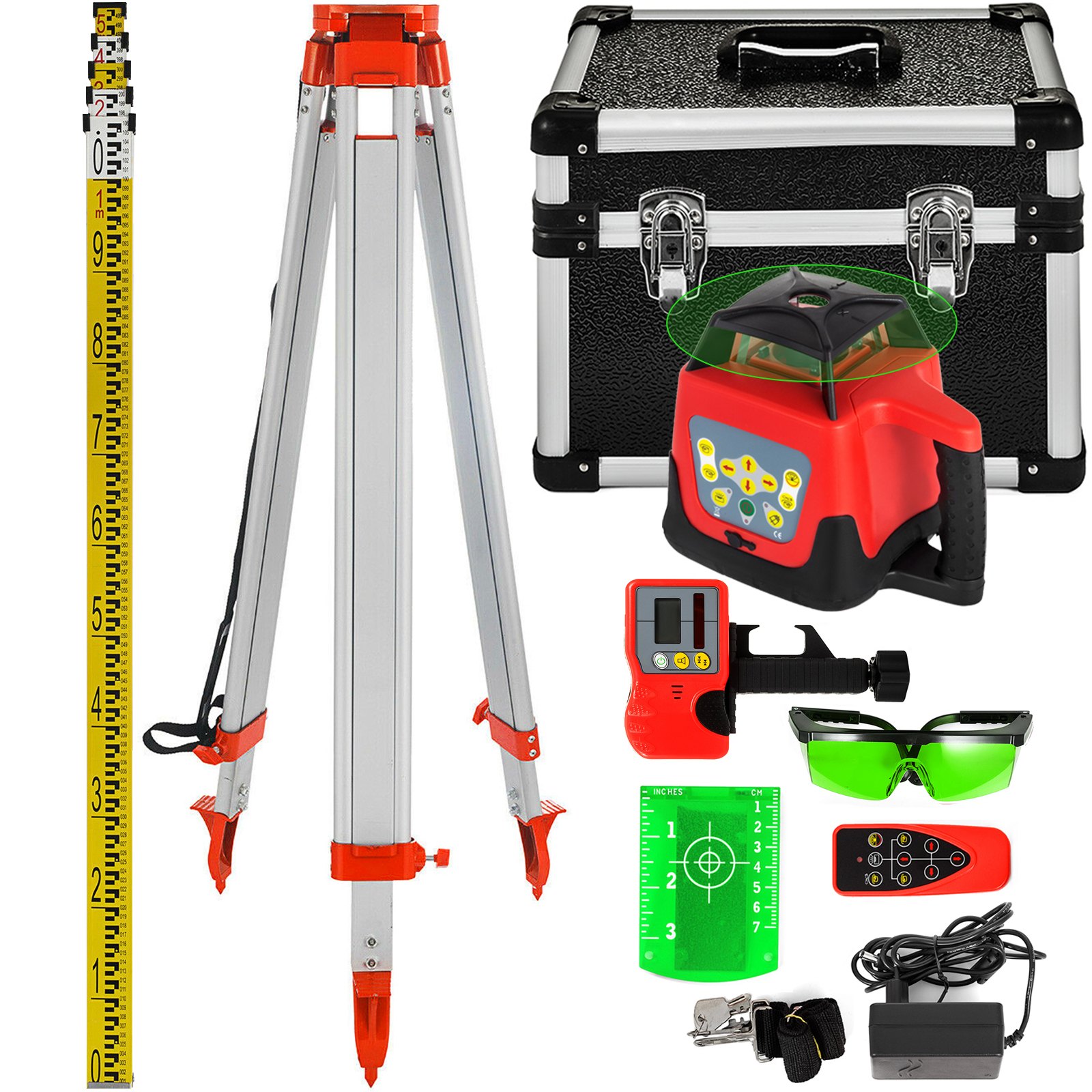 Set Nivela Laser Rotativa VEVOR Verde, 500m, Autonivelare, Trepied ...