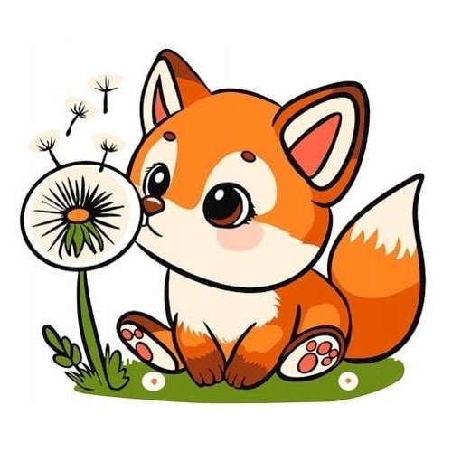 Set pictura pe numere, Qbee, model vulpe, 25x25cm - eMAG.ro