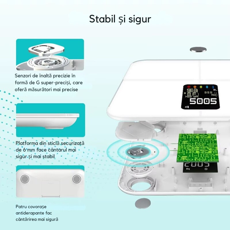 Cantar Corporal Smart Welland – 17 Indici analiza corporala, Bluetooth ...