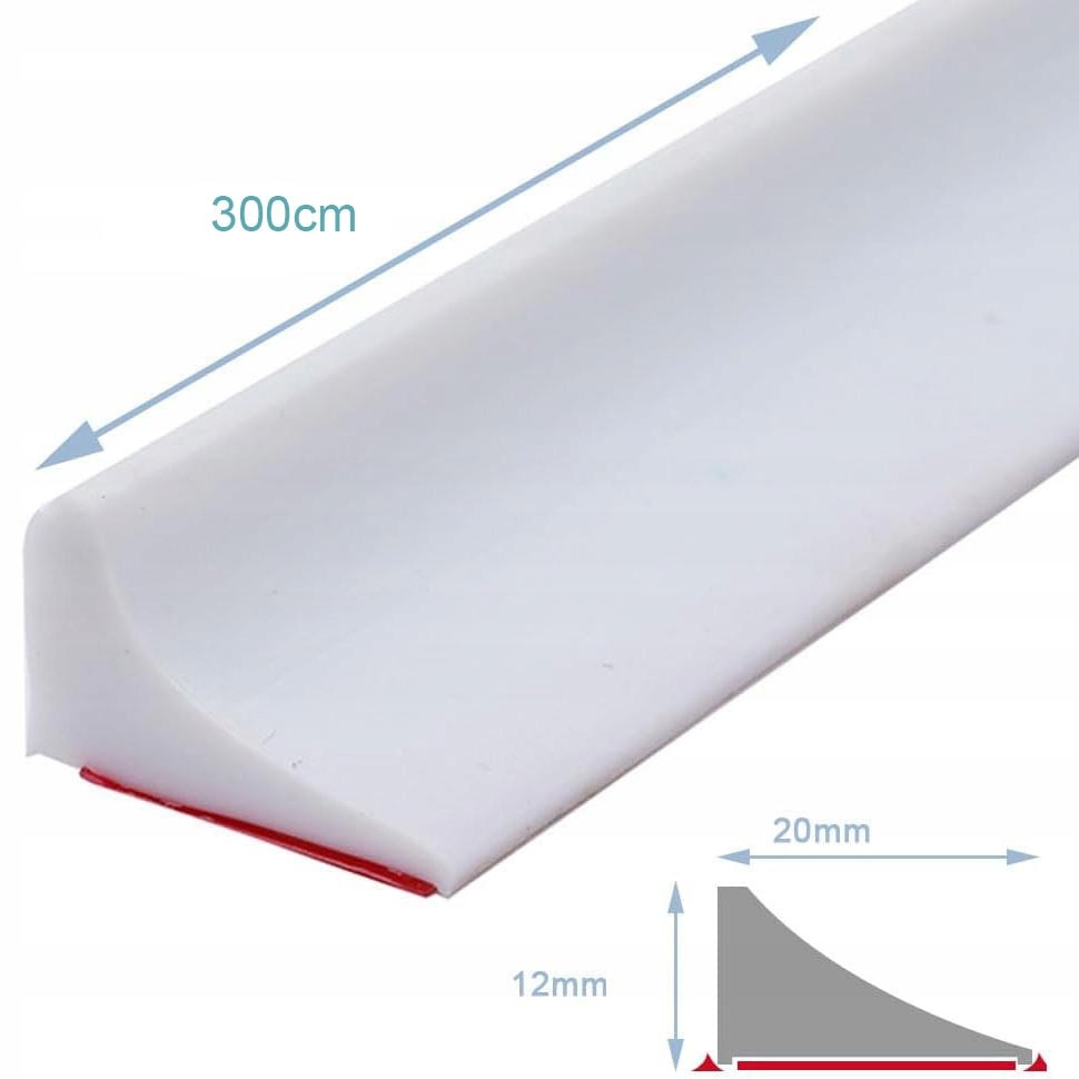 Banda etansa cabina de dus Ydene®, 300 cm x2 cm, Alb, Bariera Anti-apa ...