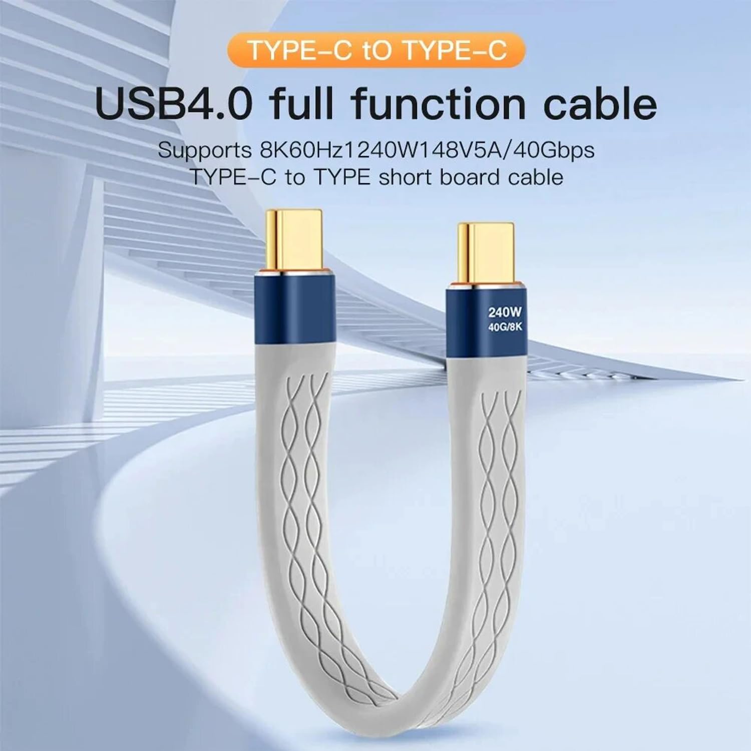 Cablu de date scurt USB-C la USB-C, 40Gbps, incarcare rapida ...