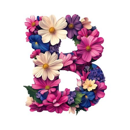Stickere Decorative Alfabet Litera B cu flori, Autoadeziv, Cri-Flo ...
