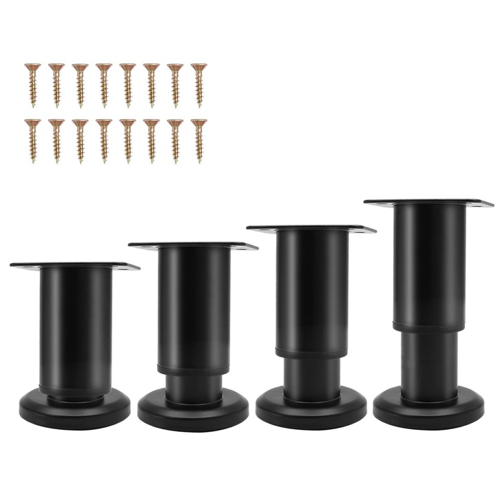 Set 4 picior mobila reglabil, CooTooLa®, Cu suruburi de montare, 8-12cm ...