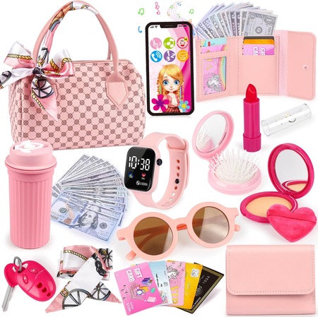 Poseta de joaca pentru fete, Excitat@, 32 piese, Poseta cu jucarie de ...